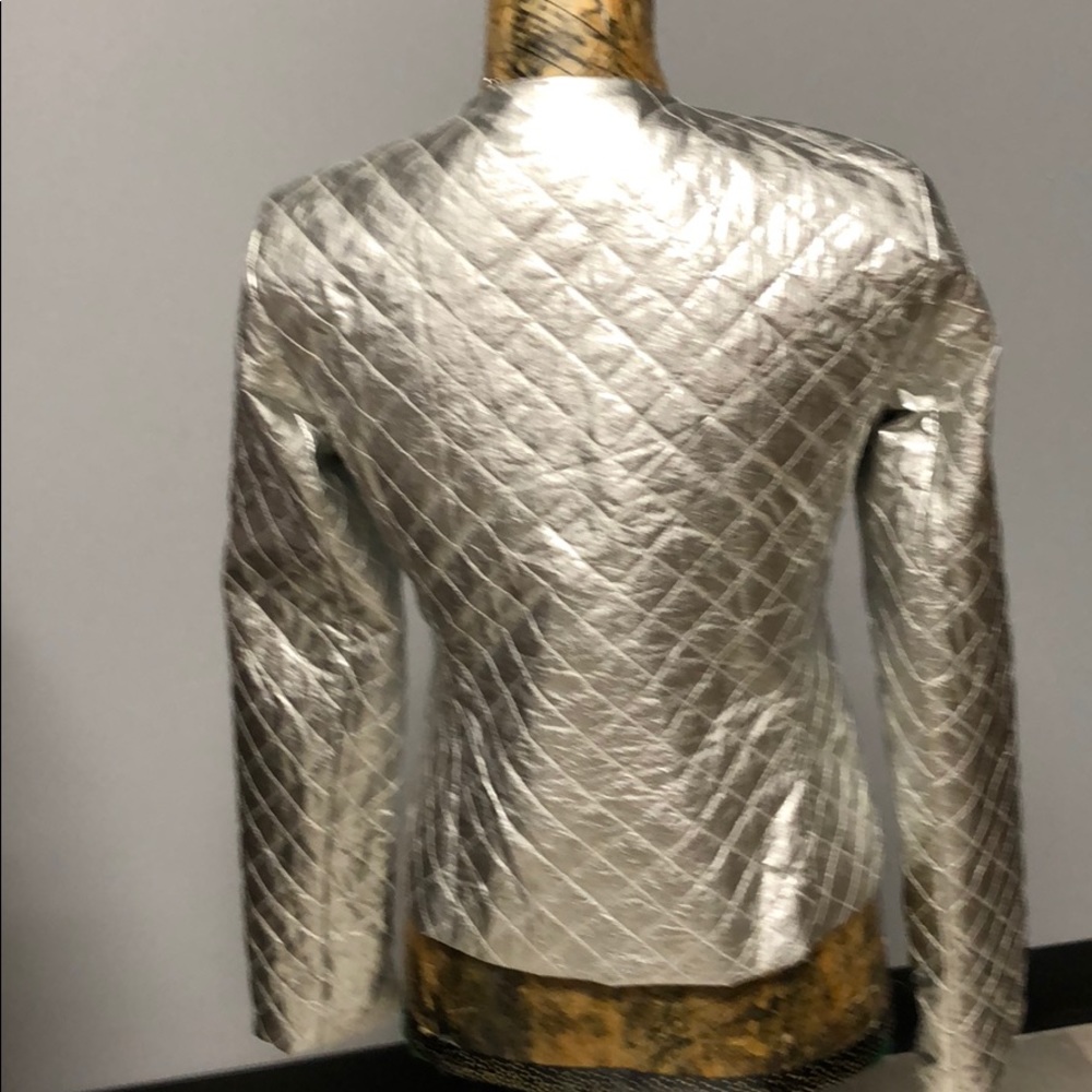 Michael Kors Metallic Silver Quilted Jacket - Gem